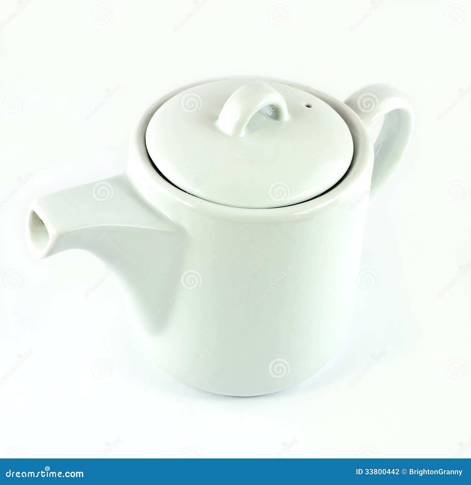 A Plain White Ceramic Teapot on a White Background. Stock Photo - Image ...