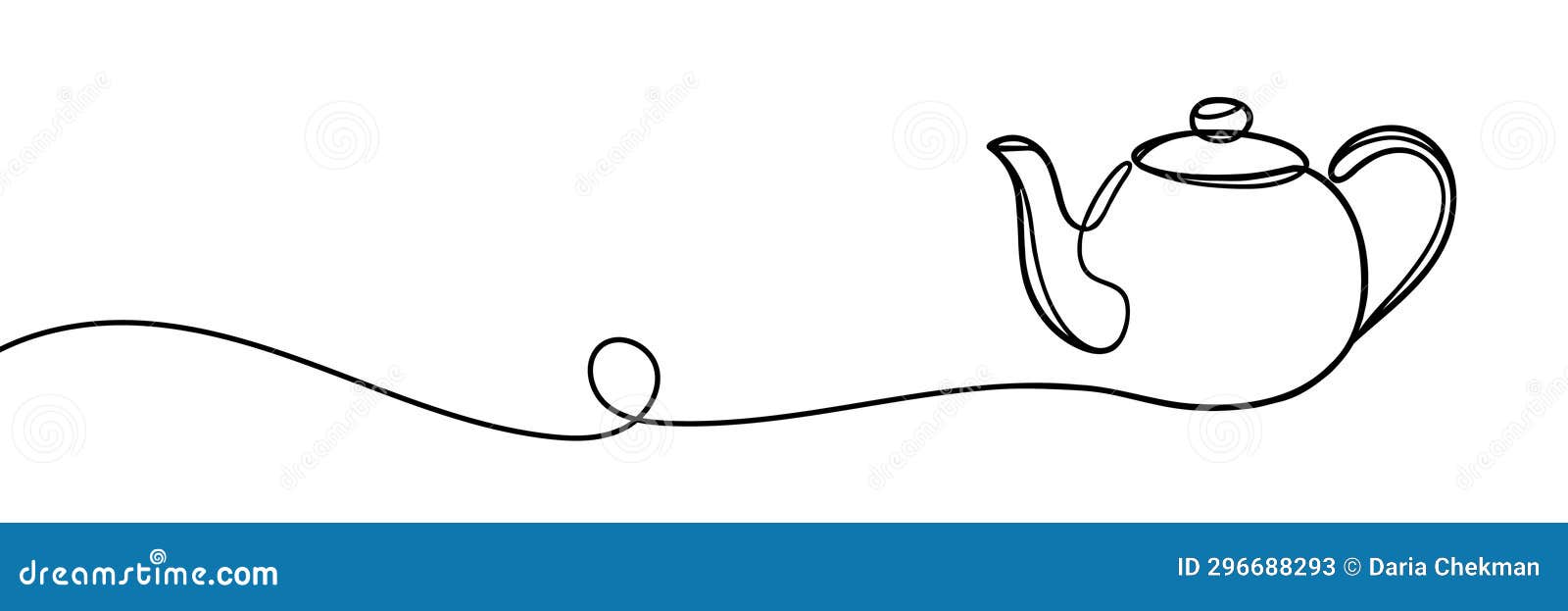 Teapot Drawn With Floral Ornaments For Coloring, Vector, Isolated ...