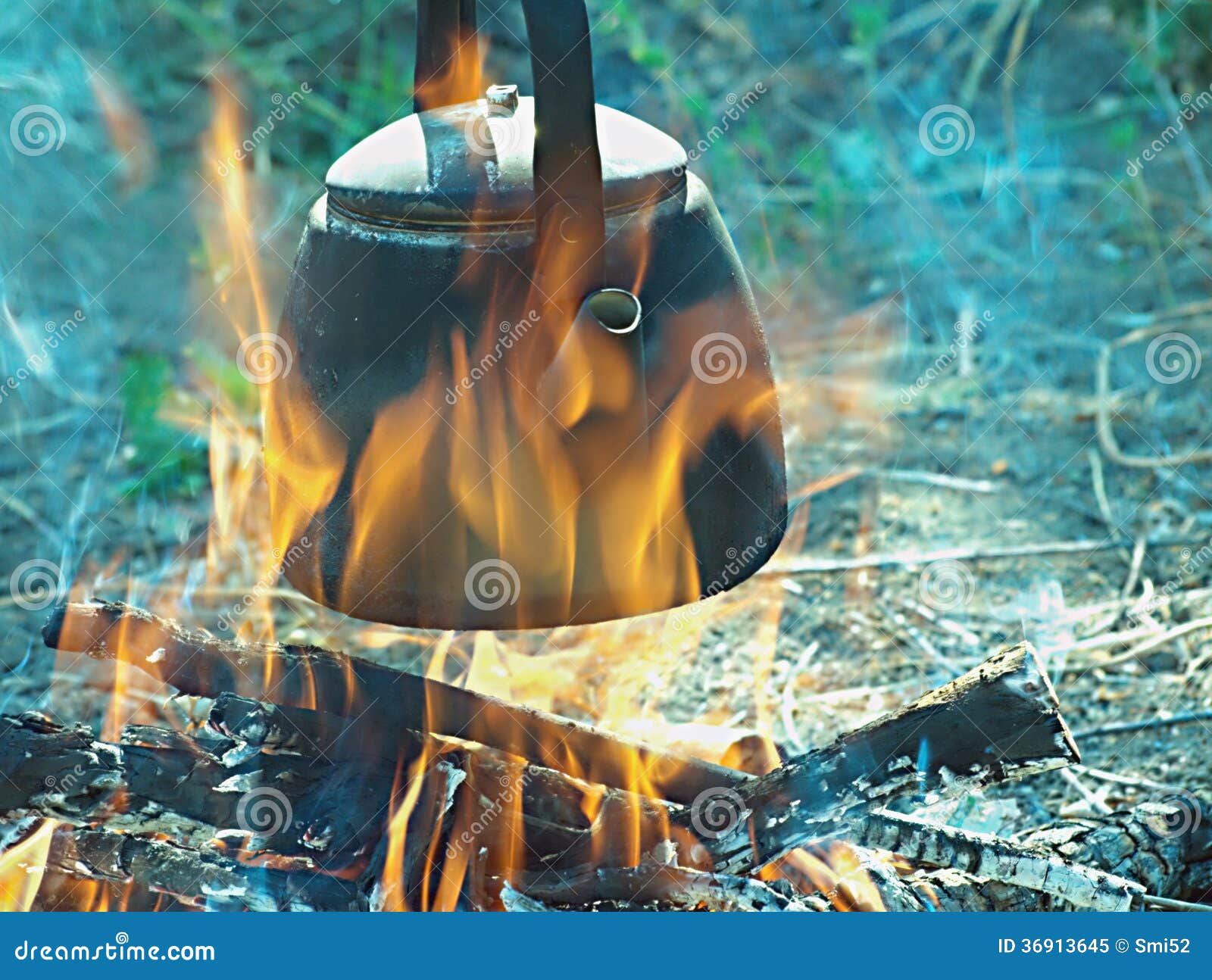 Teapot on fire stock image. Image of soot, kettle, glowing - 36913645