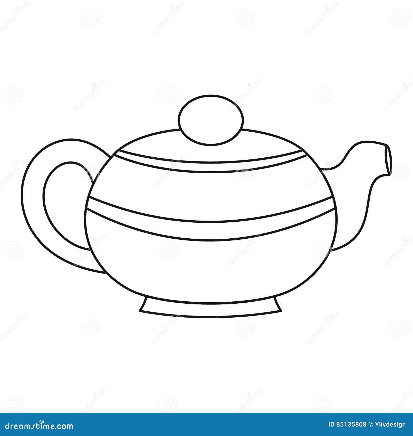 Teapot icon, outline style stock vector. Illustration of lifestyle ...