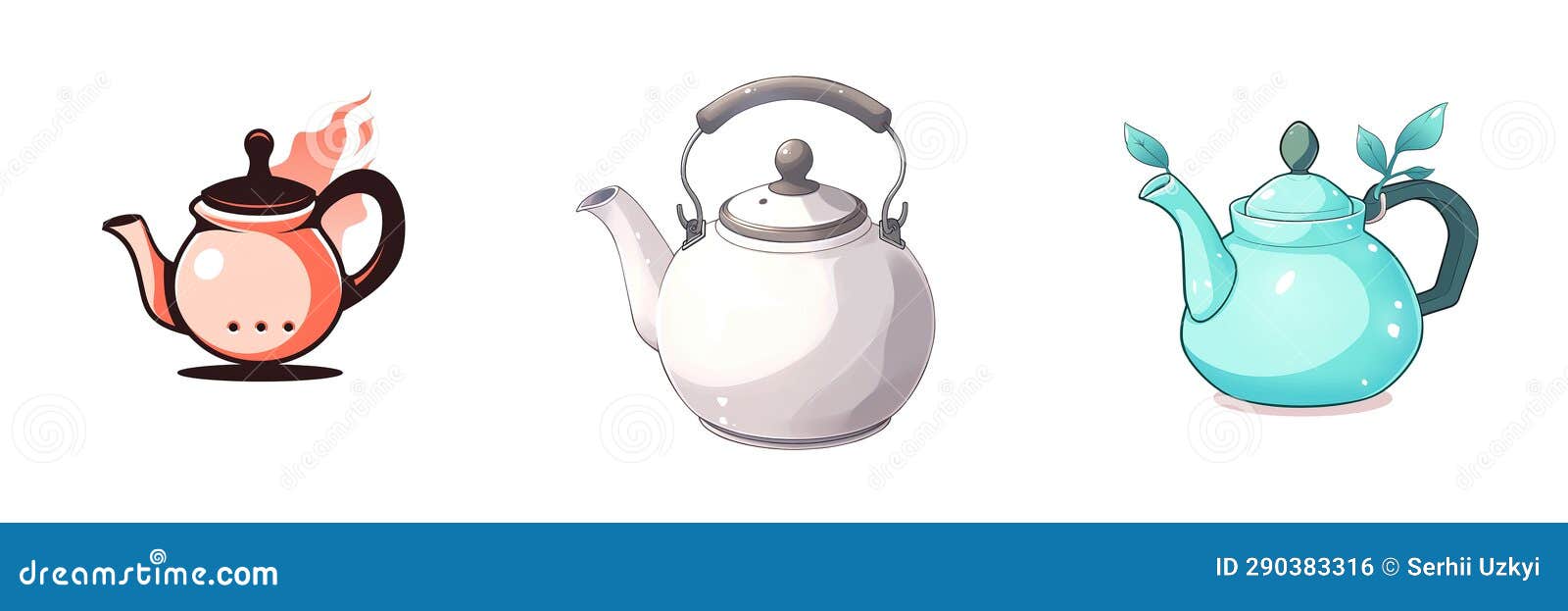 Teapot or Kettle Logo 2D AI Generated Stock Photo - Image of brewing ...