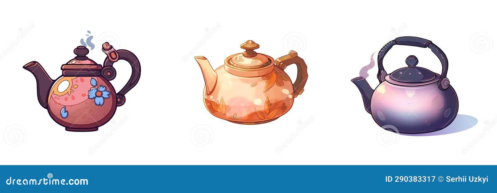 Teapot or Kettle Logo 2D AI Generated Stock Image - Image of whistle ...