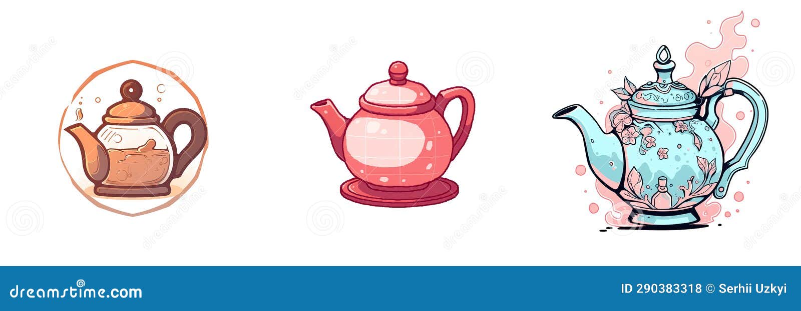 Teapot or Kettle Logo 2D AI Generated Stock Photo - Image of brewed ...