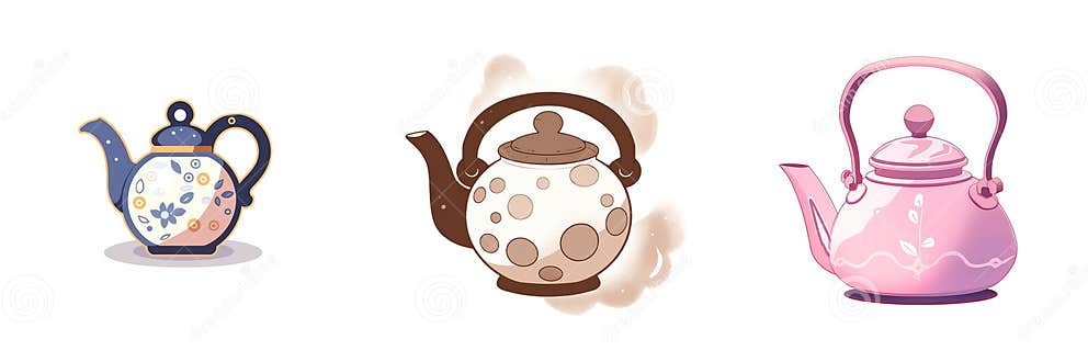 Teapot or Kettle Logo 2D AI Generated Stock Illustration - Illustration ...