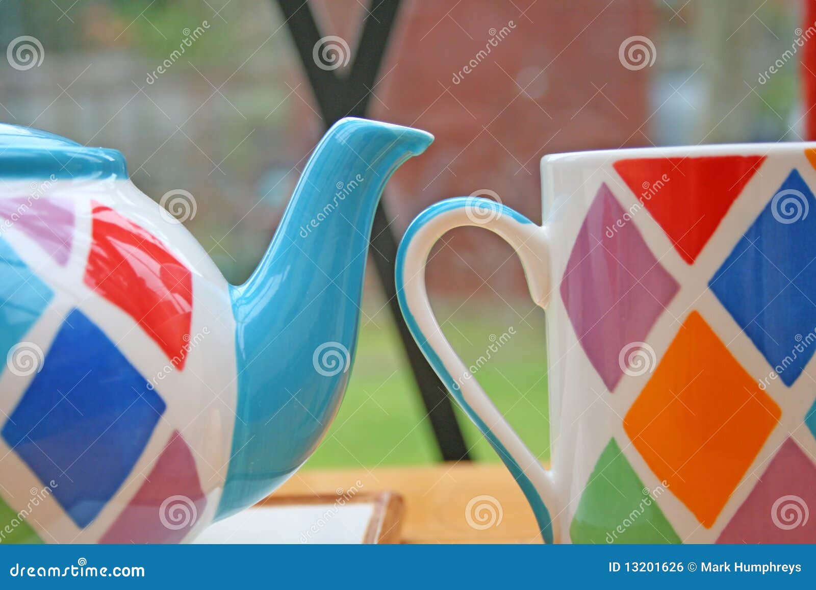 Teapot and mug. stock photo. Image of colours, equipment - 13201626