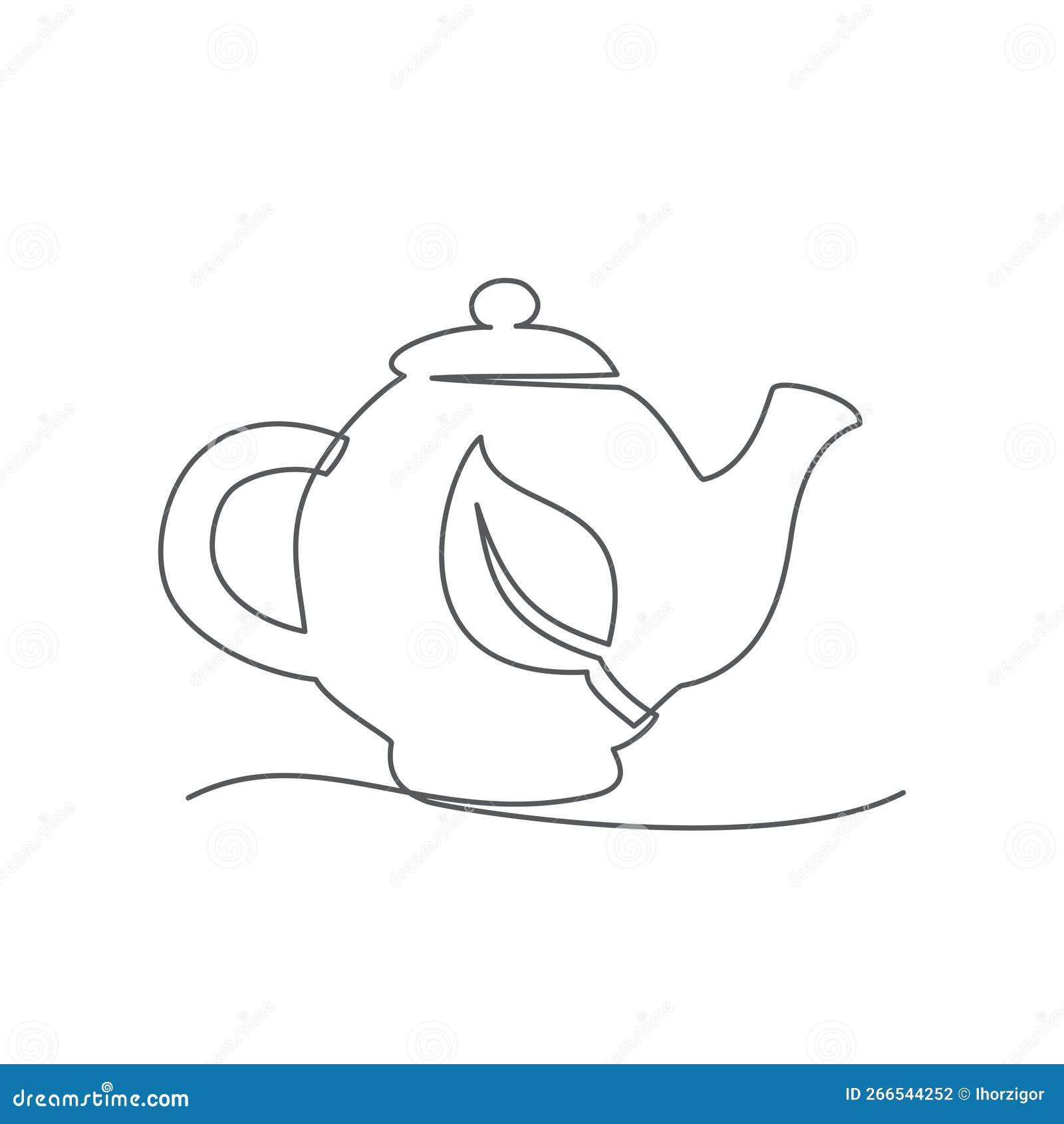 Teapot One Line Drawing on White Background Stock Vector - Illustration ...