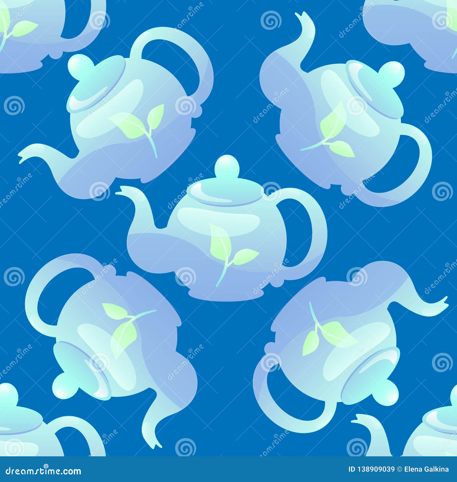 Teapot seamless pattern stock vector. Illustration of retro - 138909039
