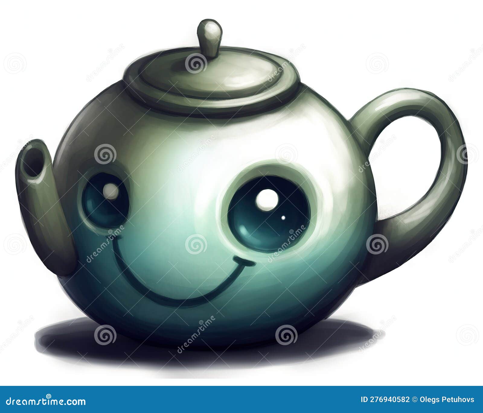 A Teapot with a Smiley Face Drawn on it S Side and a Lid on it S Side ...
