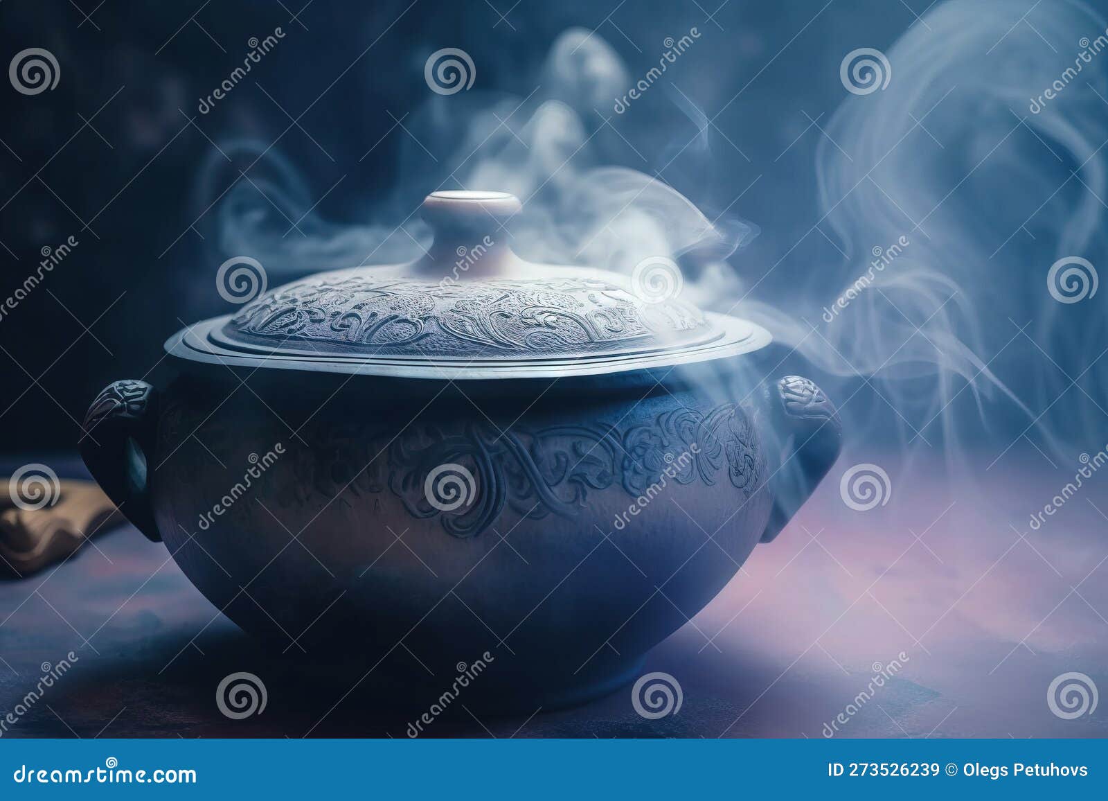 A Teapot with Steam Rising from it on a Table Stock Image - Image of ...