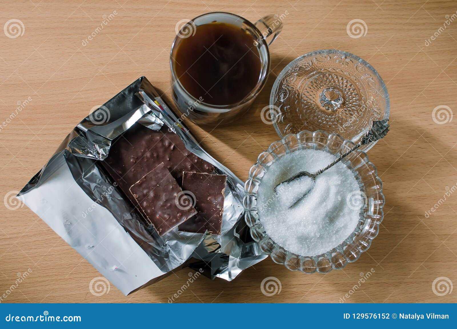 Teapot and Sugar Bowl on the Table Stock Photo - Image of liquid ...