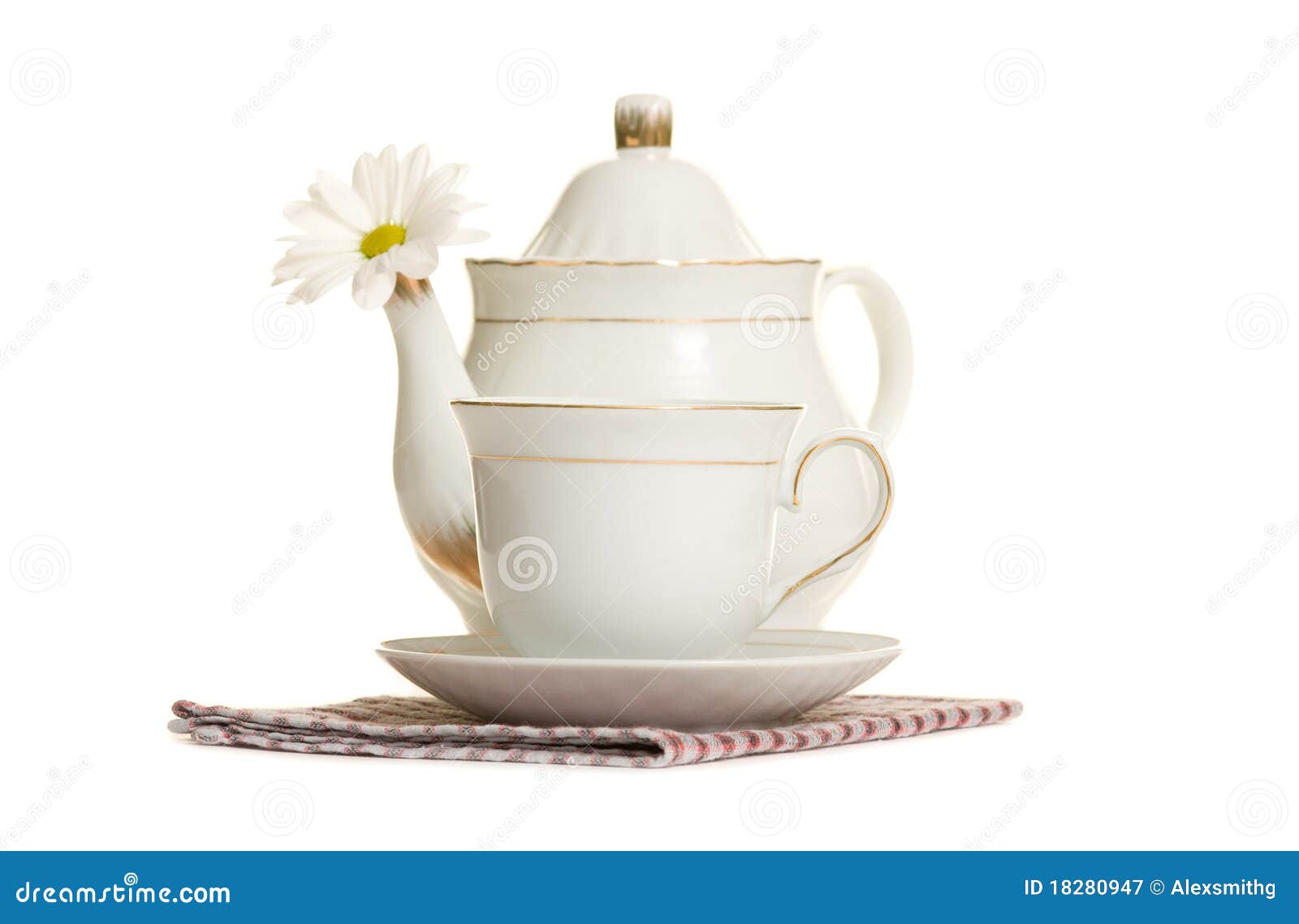 Teapot and teacup stock image. Image of napkin, drink - 18280947