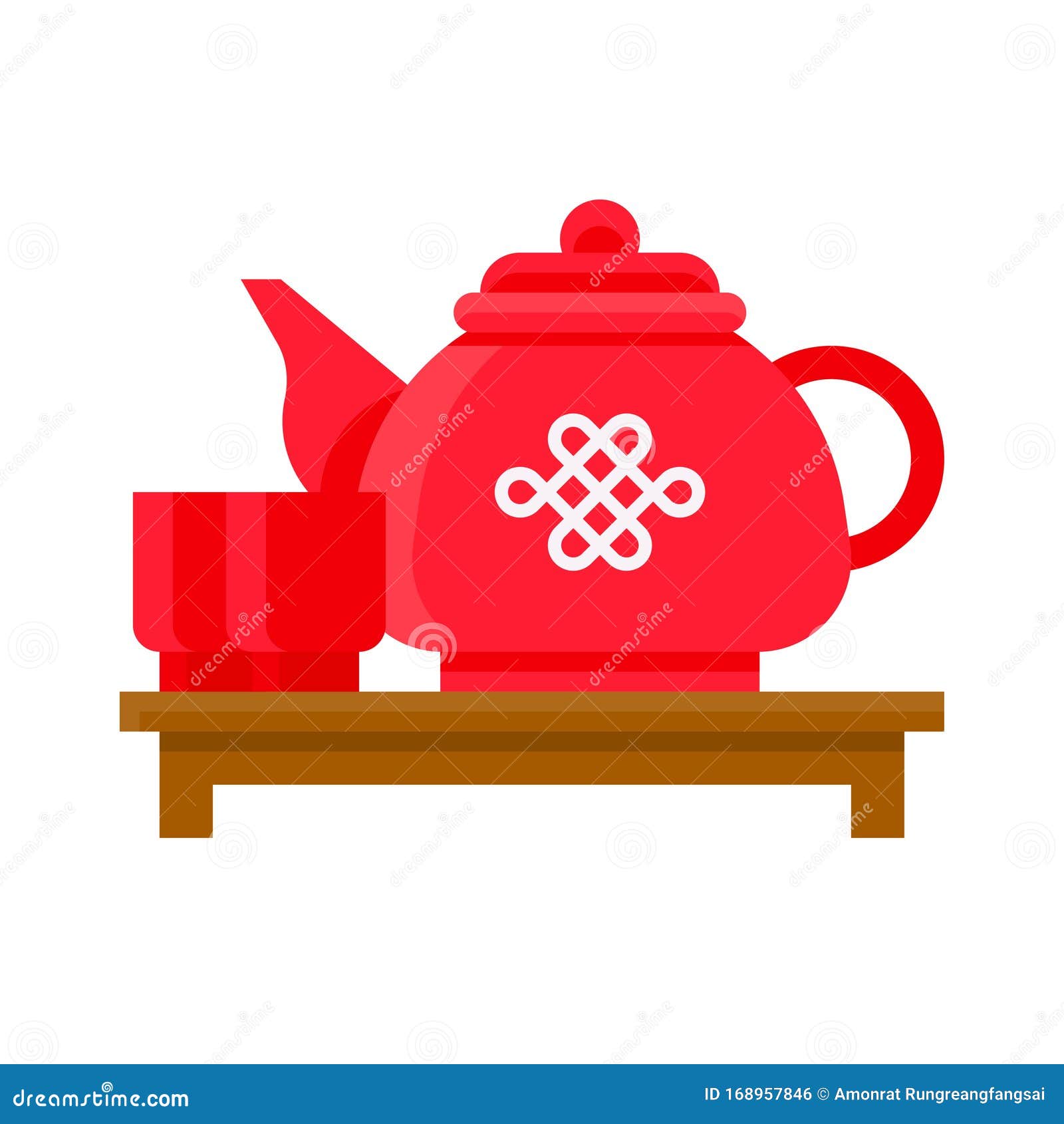 Teapot Vector, Chinese New Year Flat Icon Stock Vector - Illustration ...