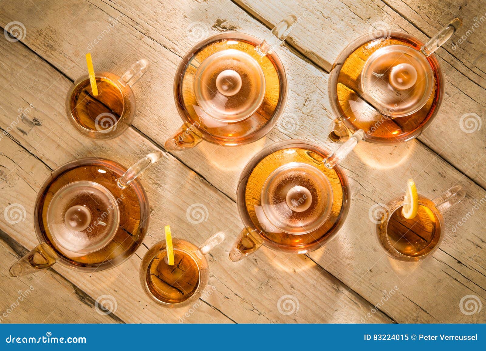 Teapots and Tea Cups Top View Stock Image - Image of healthy ...