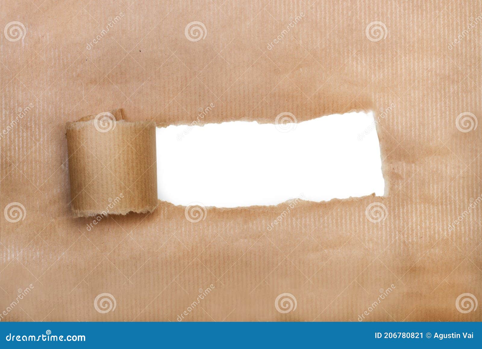 A tear brown paper stock image. Image of ripped, abstract - 206780821