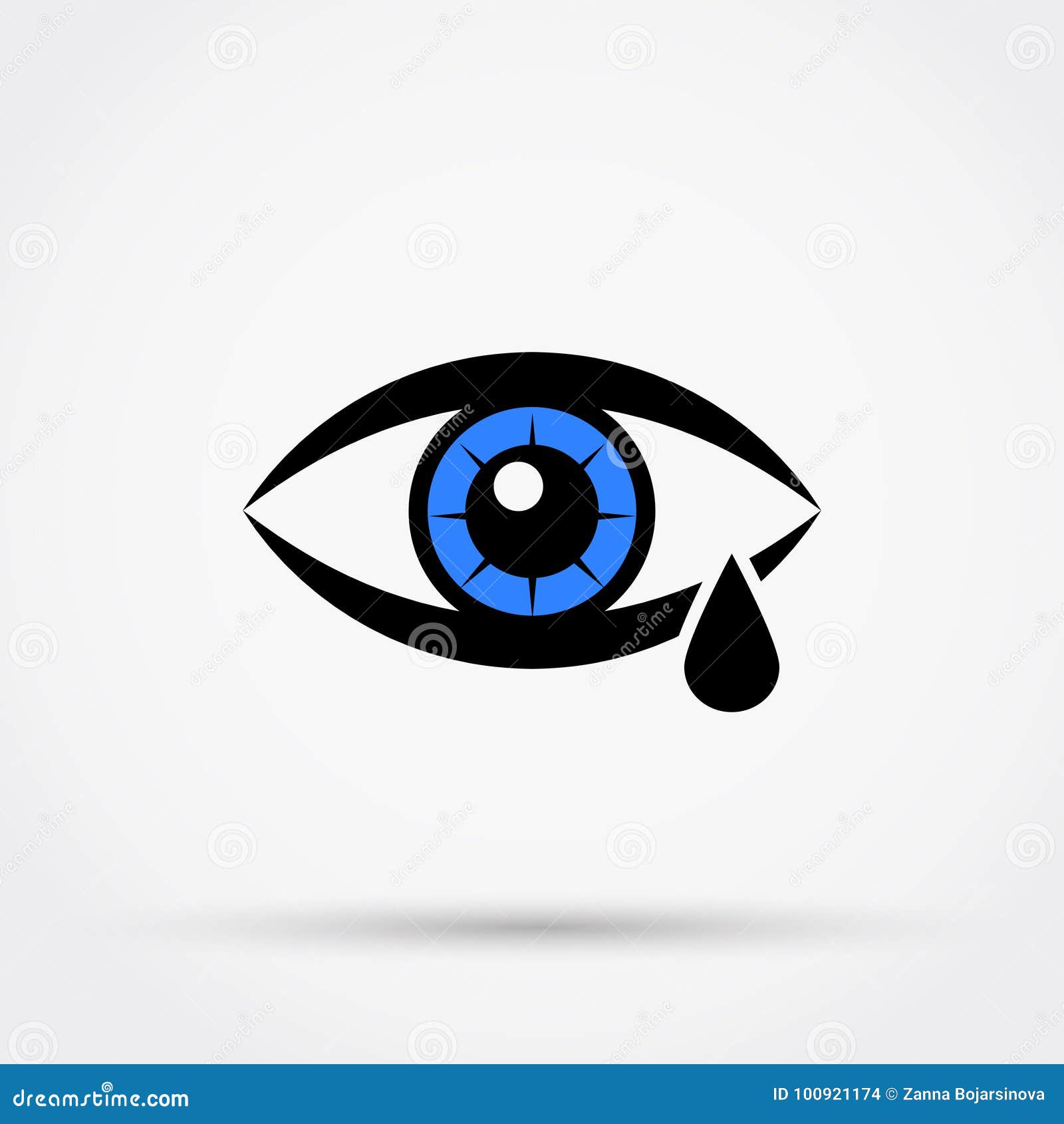 Tear cry eye vector icon. stock vector. Illustration of sorrow - 100921174