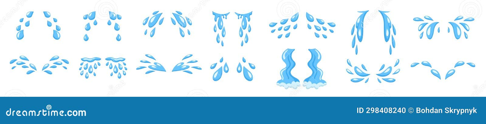 Tear Cry Eye Water Drip. Sweat Stream Vector Stock Vector ...