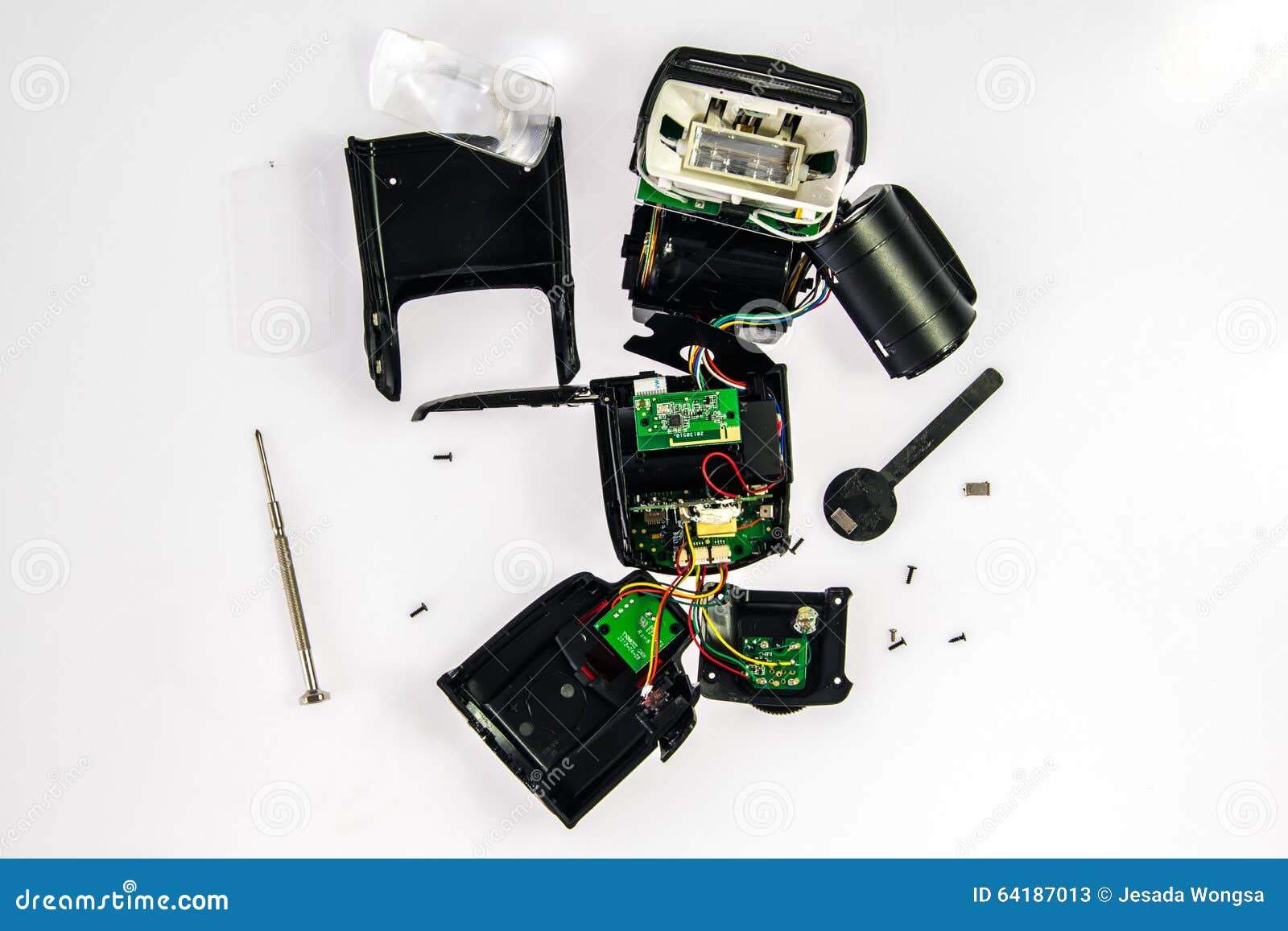 Tear Down of Flash for Repair Stock Image - Image of camera, repair ...