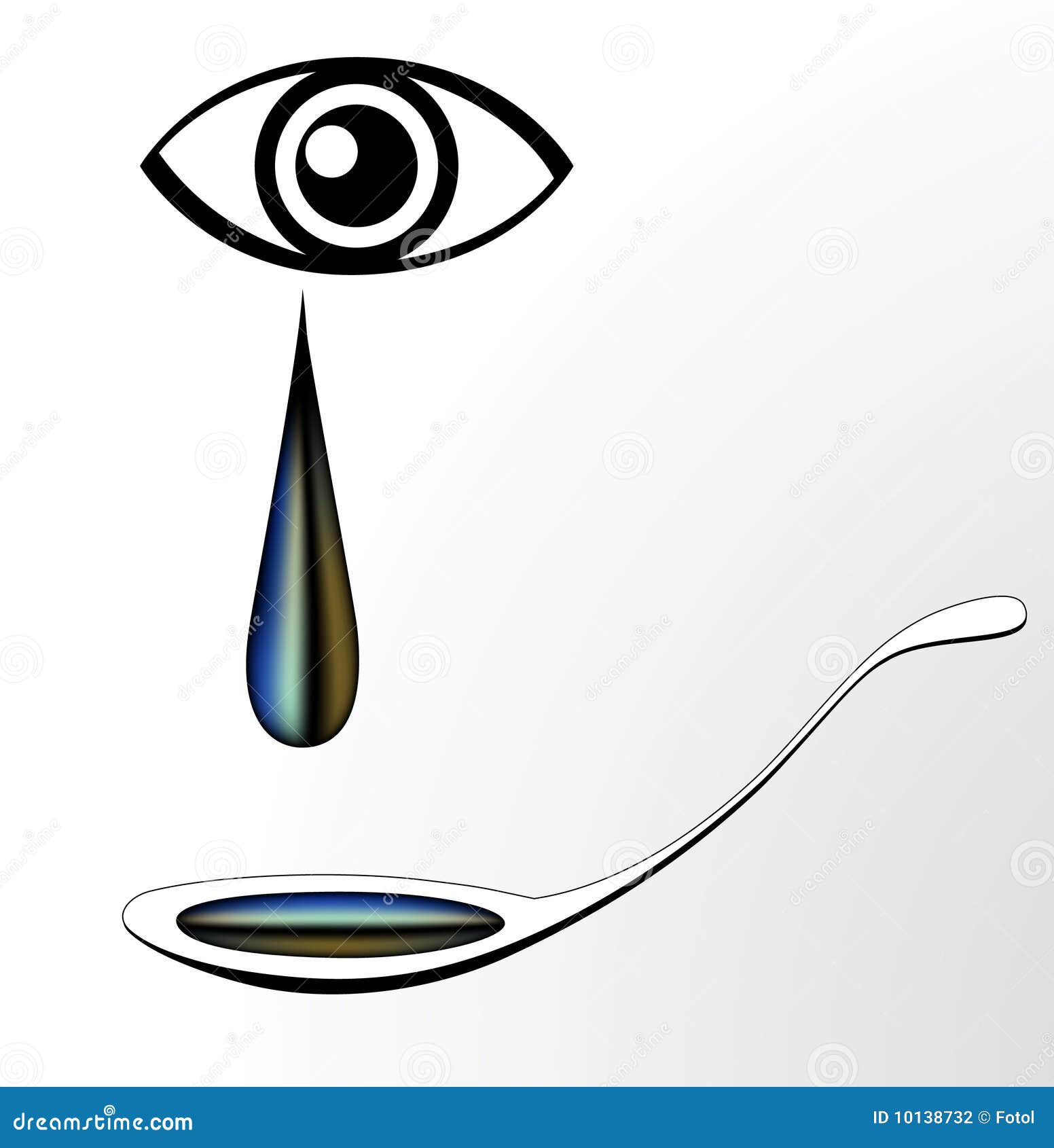 Tear drips in a spoon stock illustration. Illustration of design - 10138732