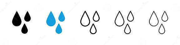 Tear Drop Line Icon Isolated on White Background Stock Vector ...