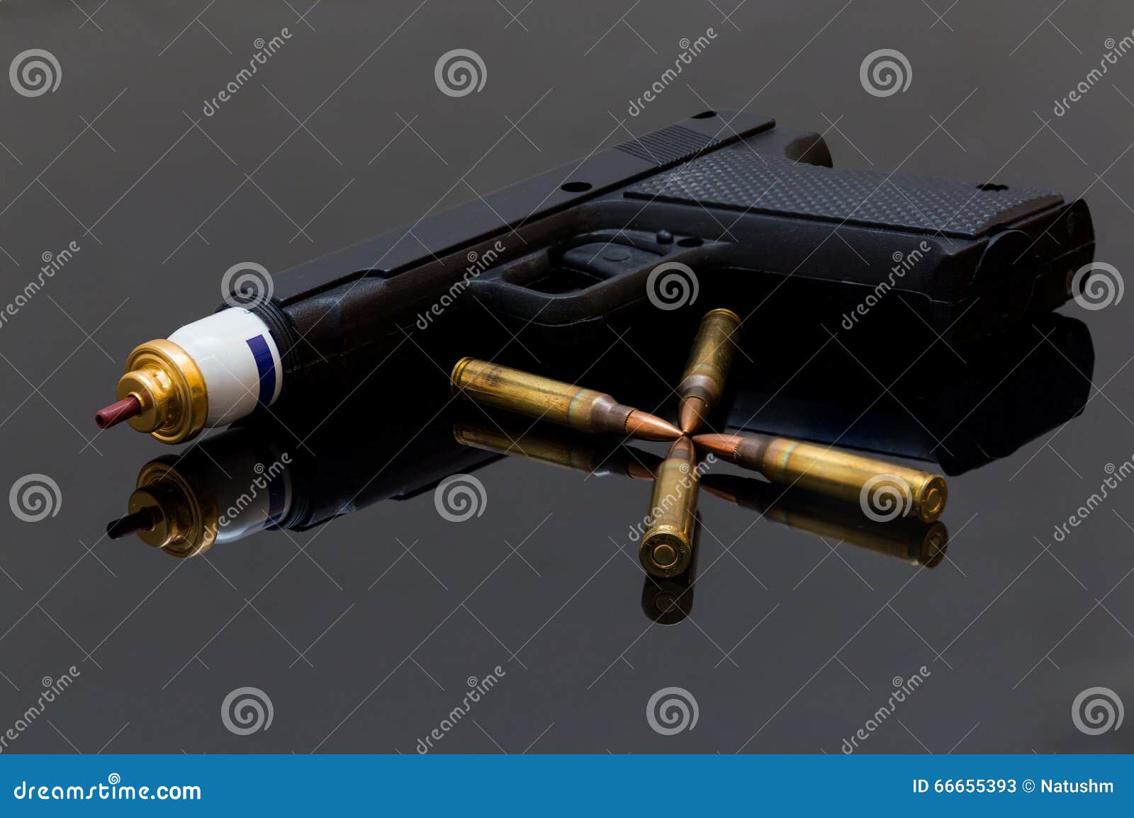Tear Gas Pistol and Rifle Bullets Stock Image - Image of policeman ...