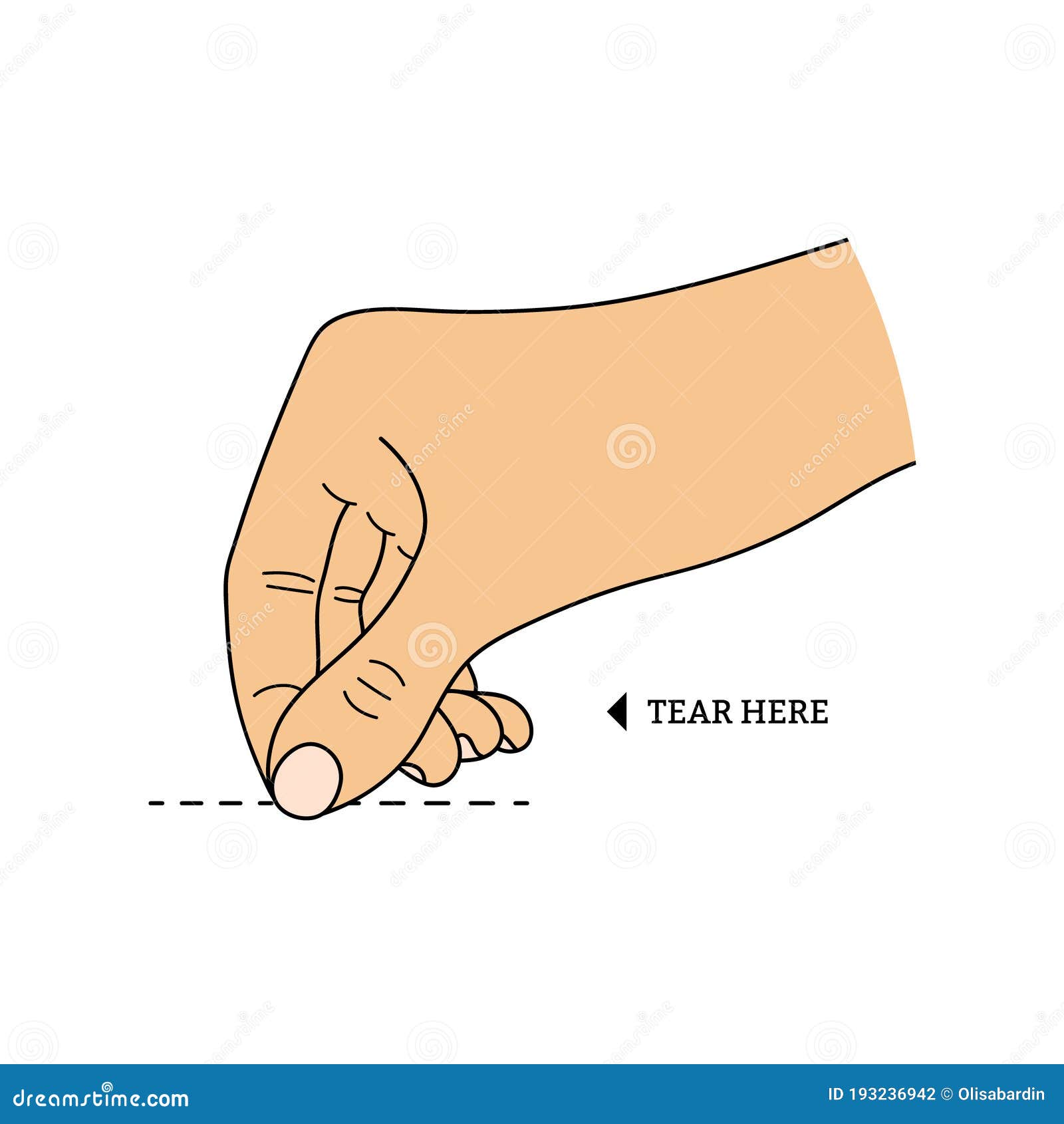 Tear Here Label. Vector stock vector. Illustration of guide - 193236942
