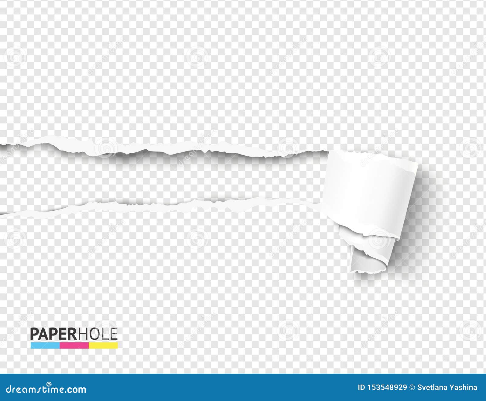 Tear Off Paper Scroll and Rip Hole Blank Concept. Vector Illustration ...