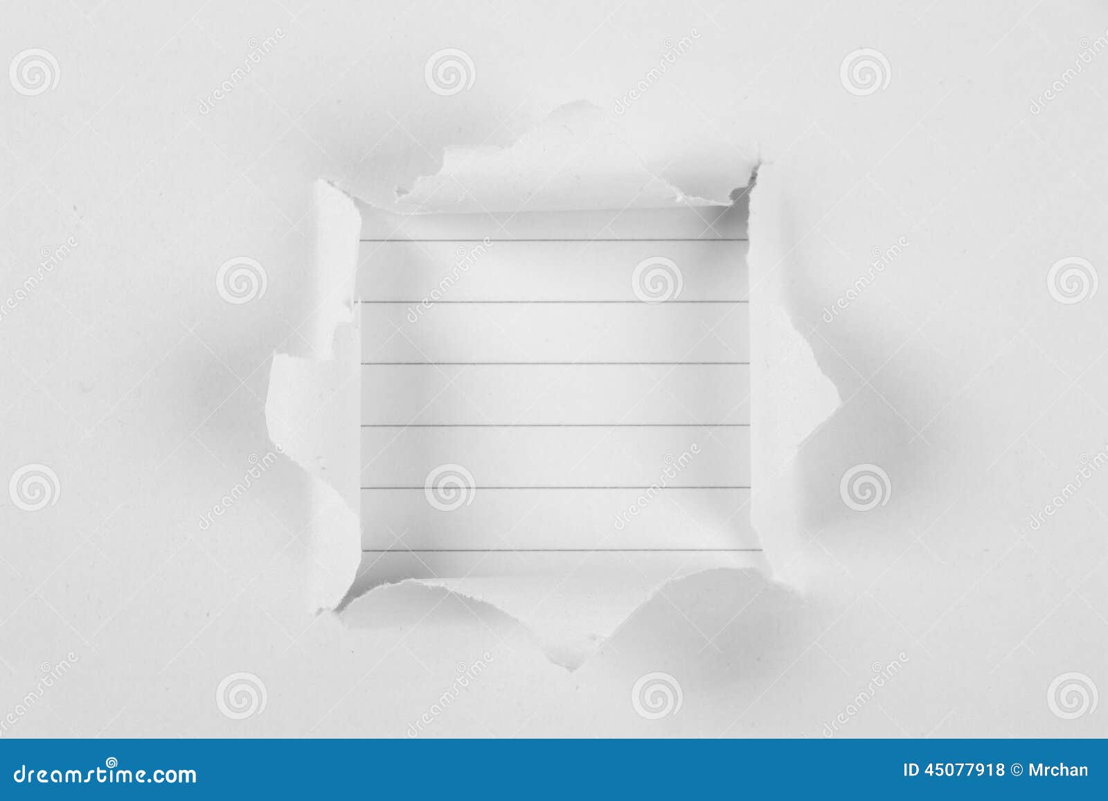 Tear paper with note paper stock photo. Image of edge - 45077918