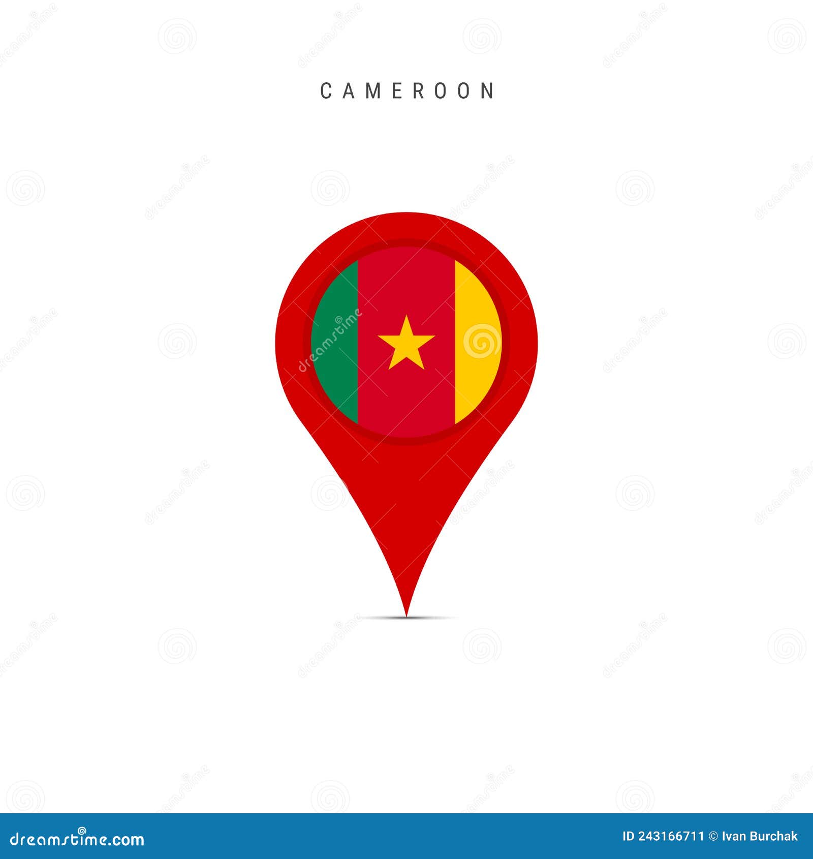 Cameroon - Flat Country Map Silhouette Cartoon Vector | CartoonDealer ...
