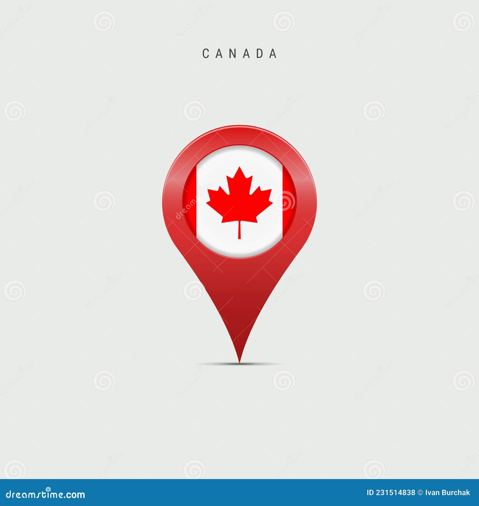 Teardrop Map Marker with Flag of Canada. Vector Illustration Stock ...
