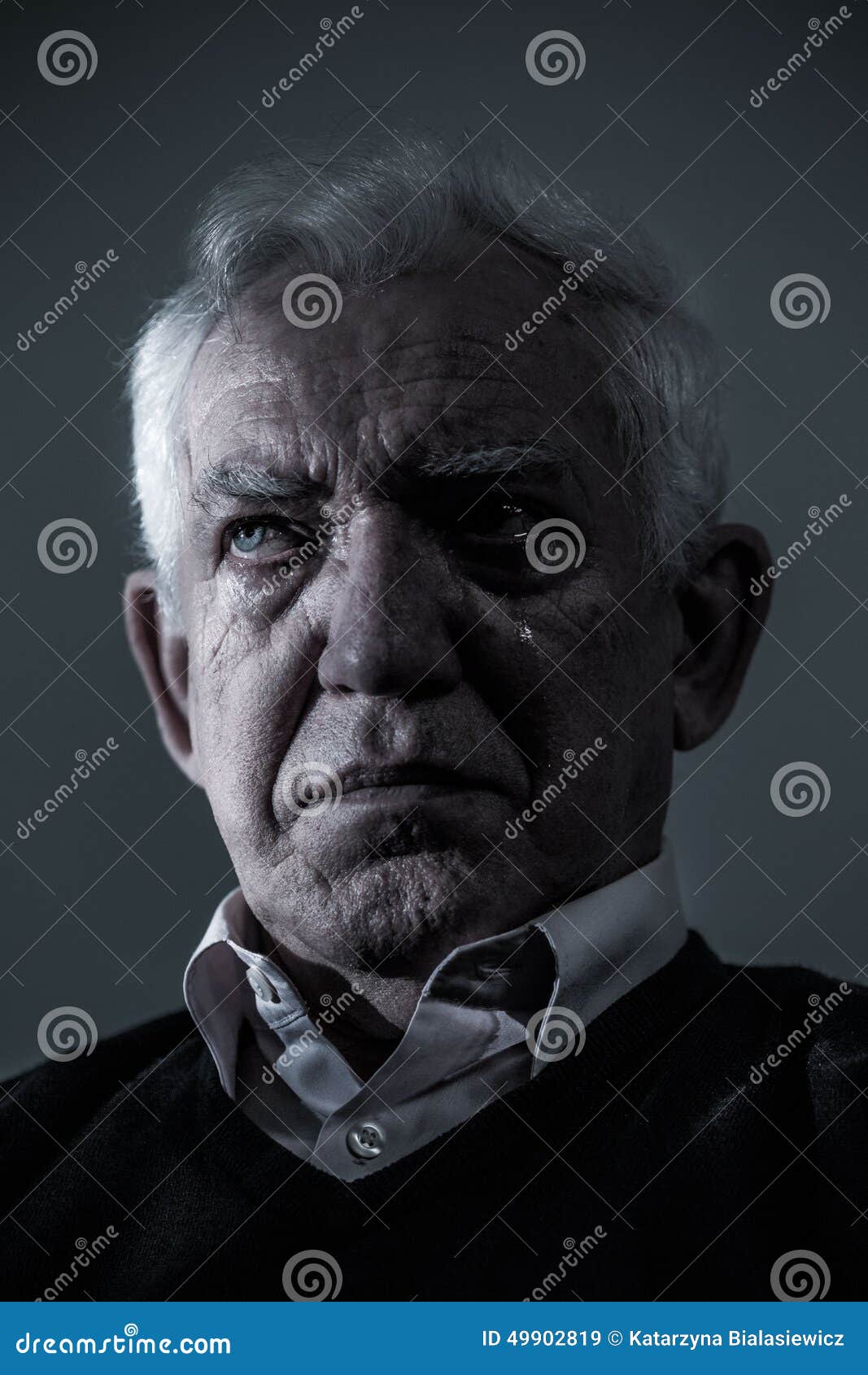 Wrinkled Face Tells Tales, Eyes Glimpse Future Stock Photo ...