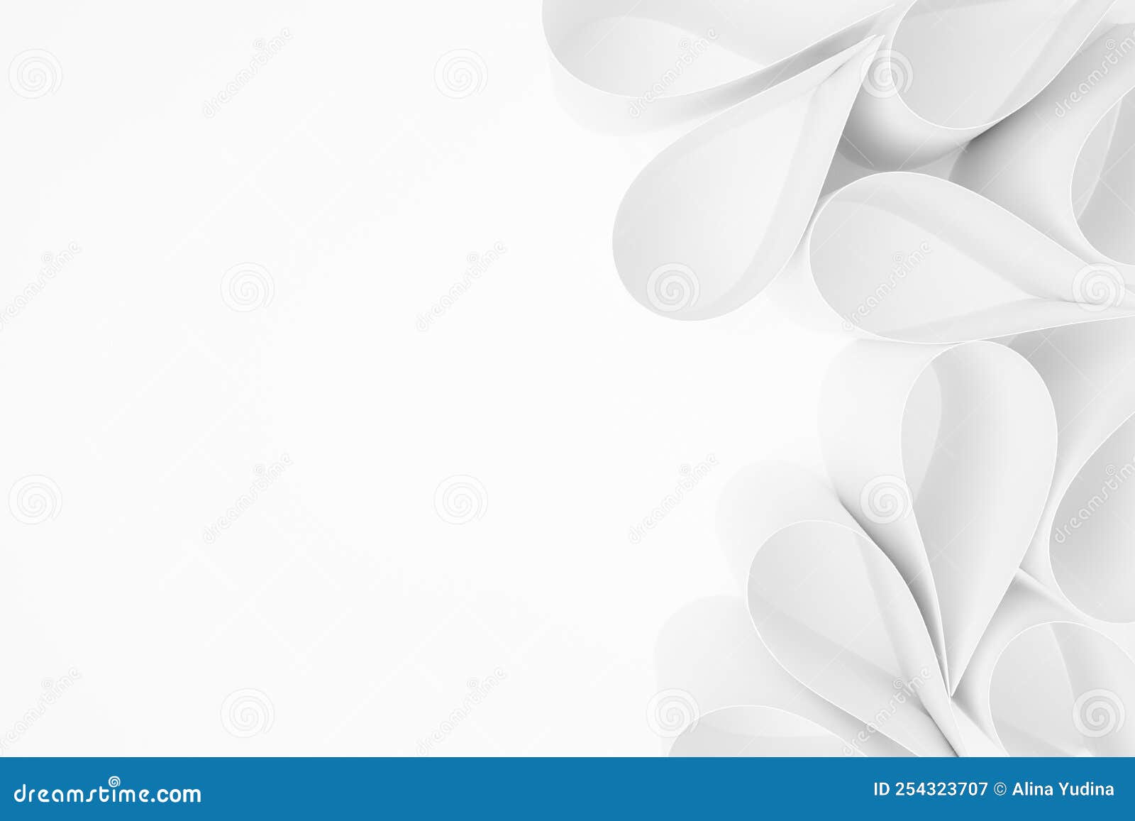 Teardrops Shape of Paper As Elegant Soft Light White Vertical Border ...