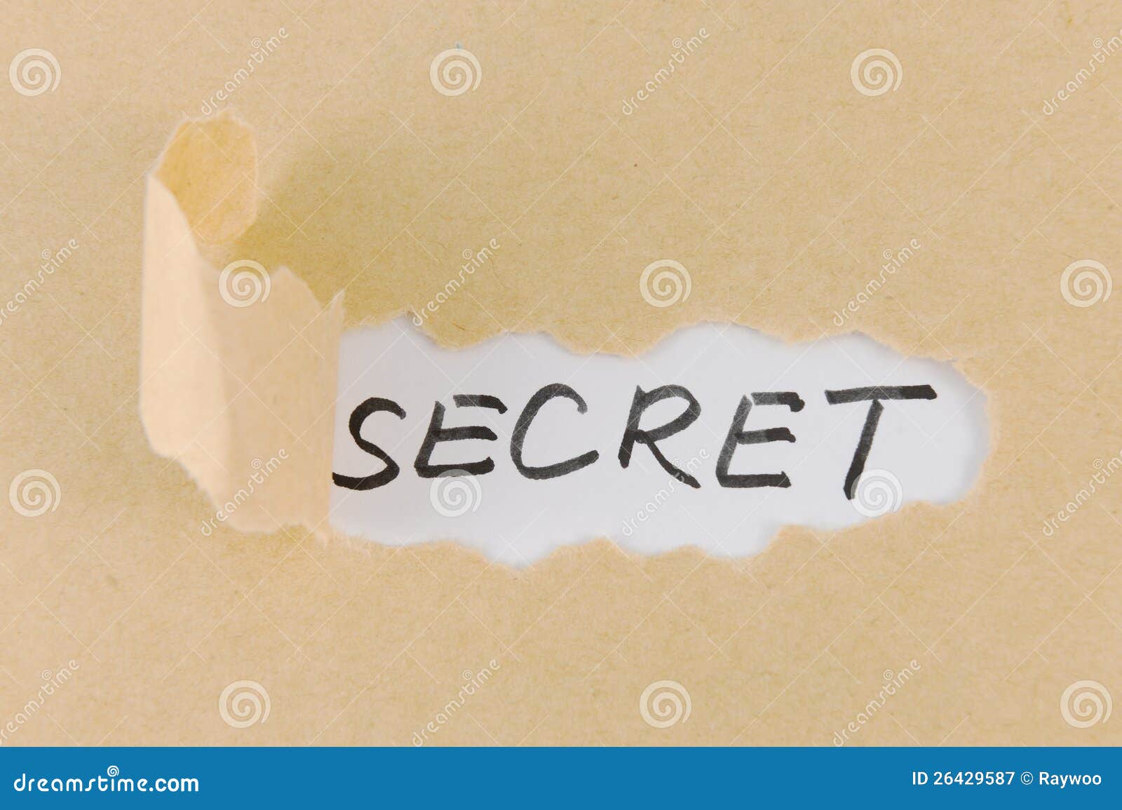 Teared Paper with Secret Text Stock Image - Image of hole, information ...