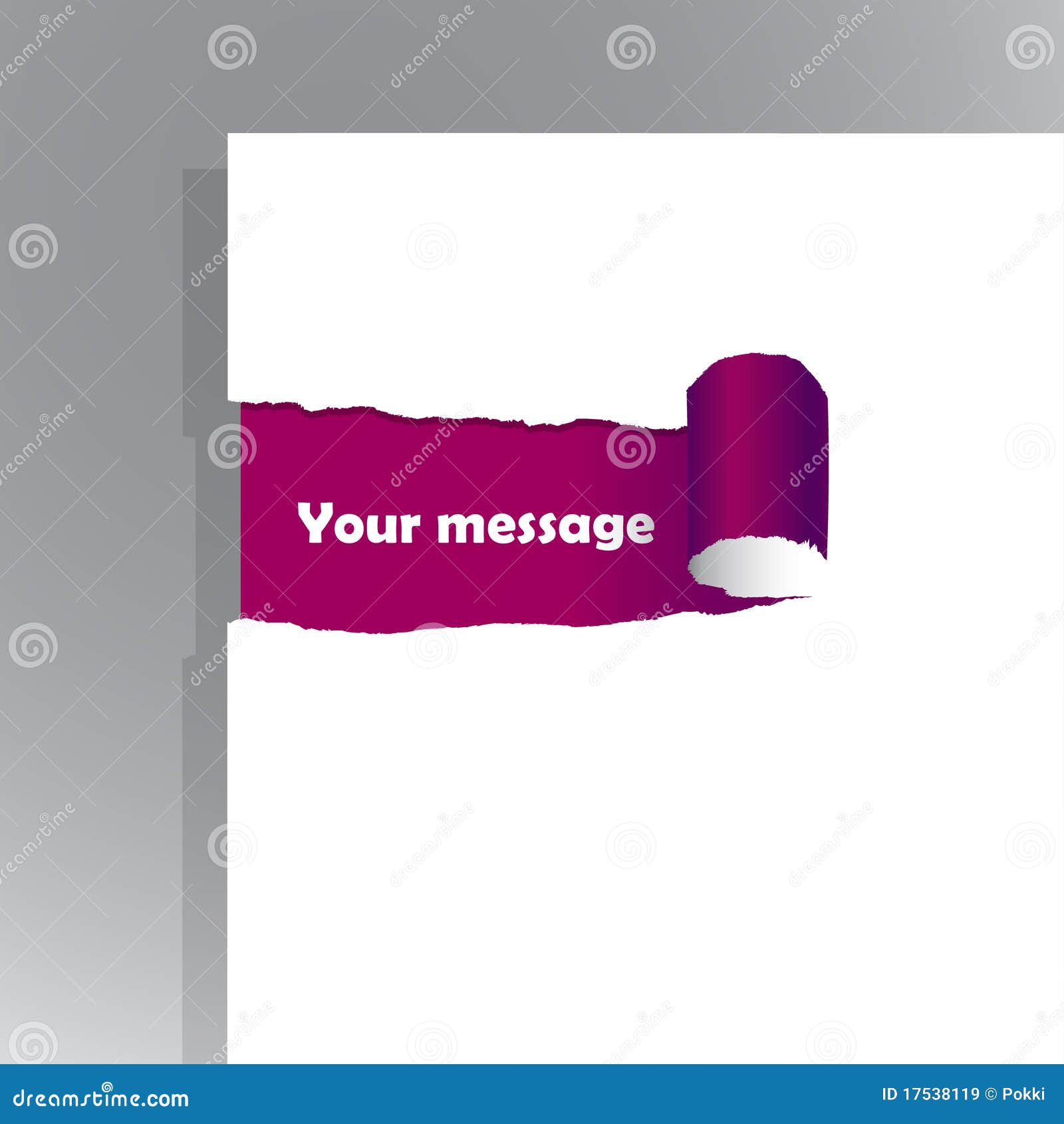 Teared paper with text. stock vector. Illustration of rolled - 17538119