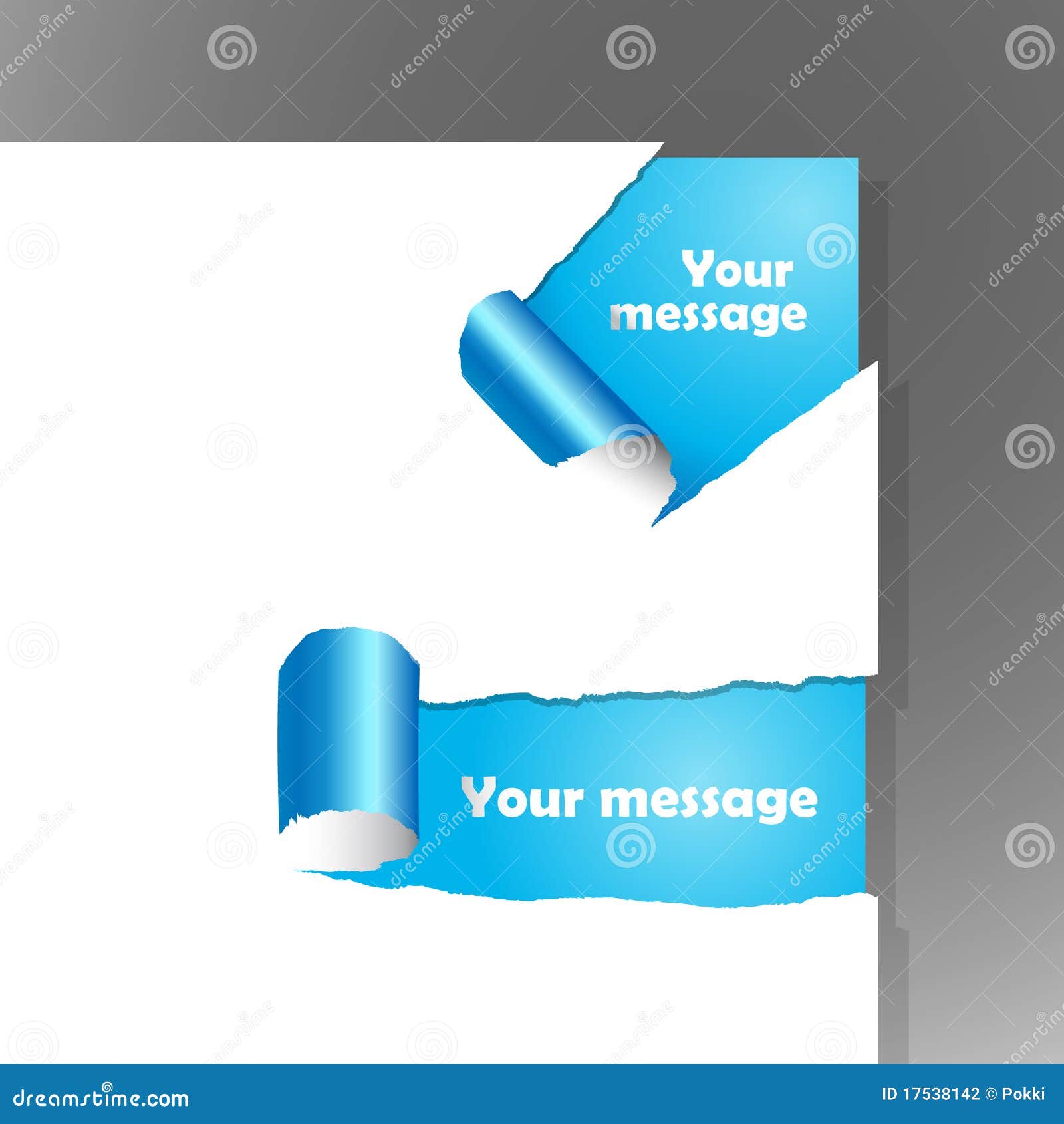 Teared paper with text. stock vector. Illustration of shape - 17538142