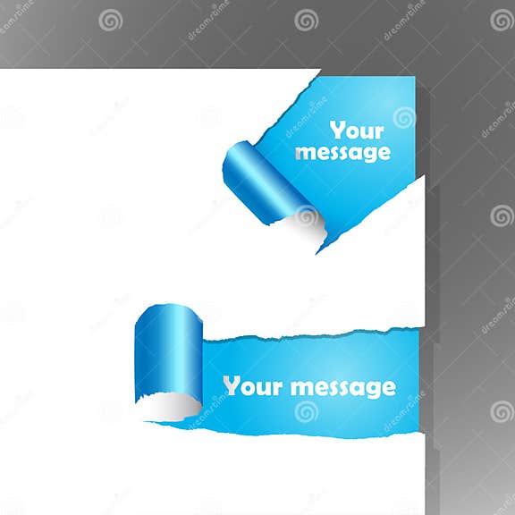 Teared paper with text. stock vector. Illustration of shape - 17538142