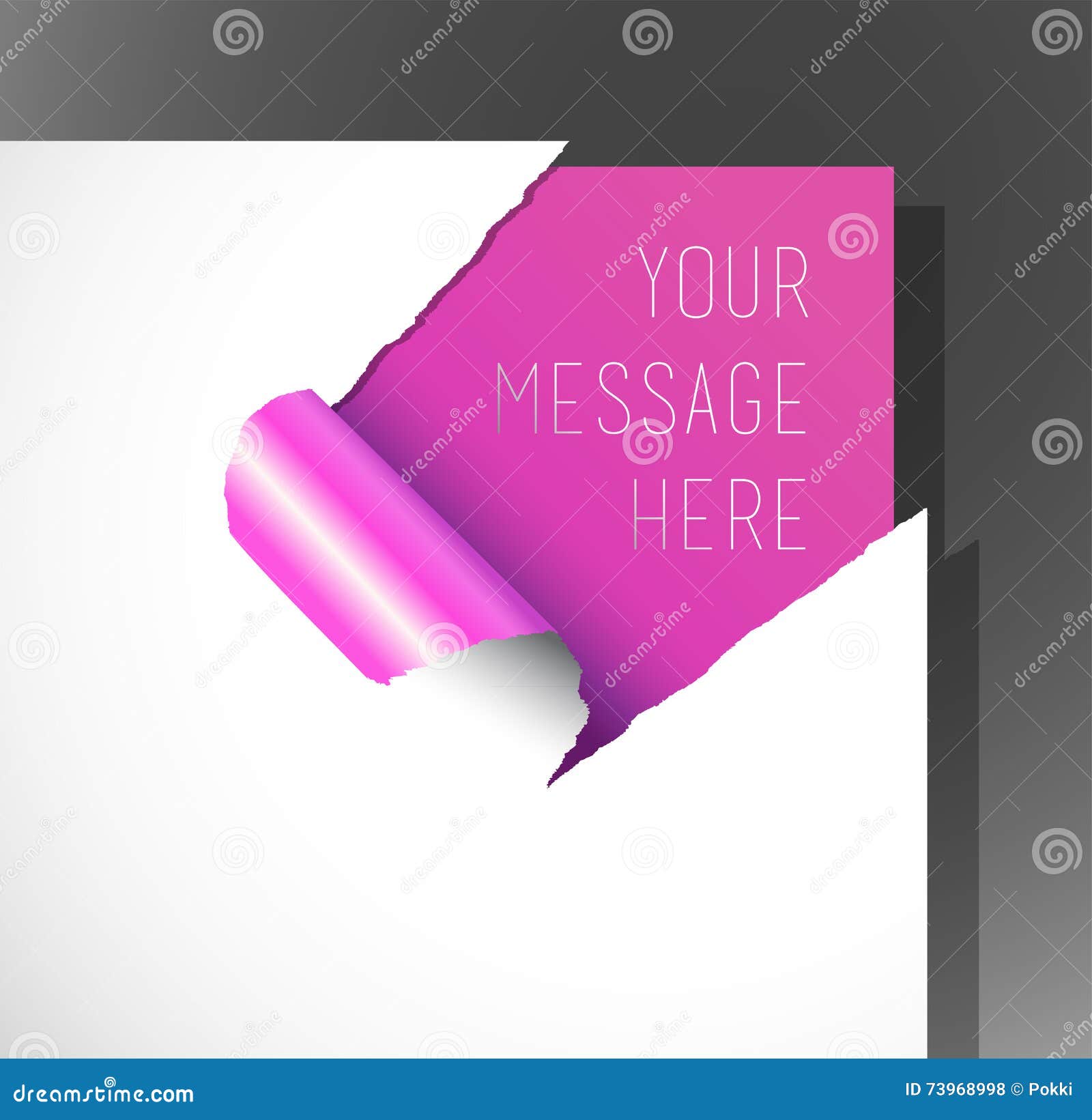 Teared Paper with Text in the Corner. Stock Vector - Illustration of ...