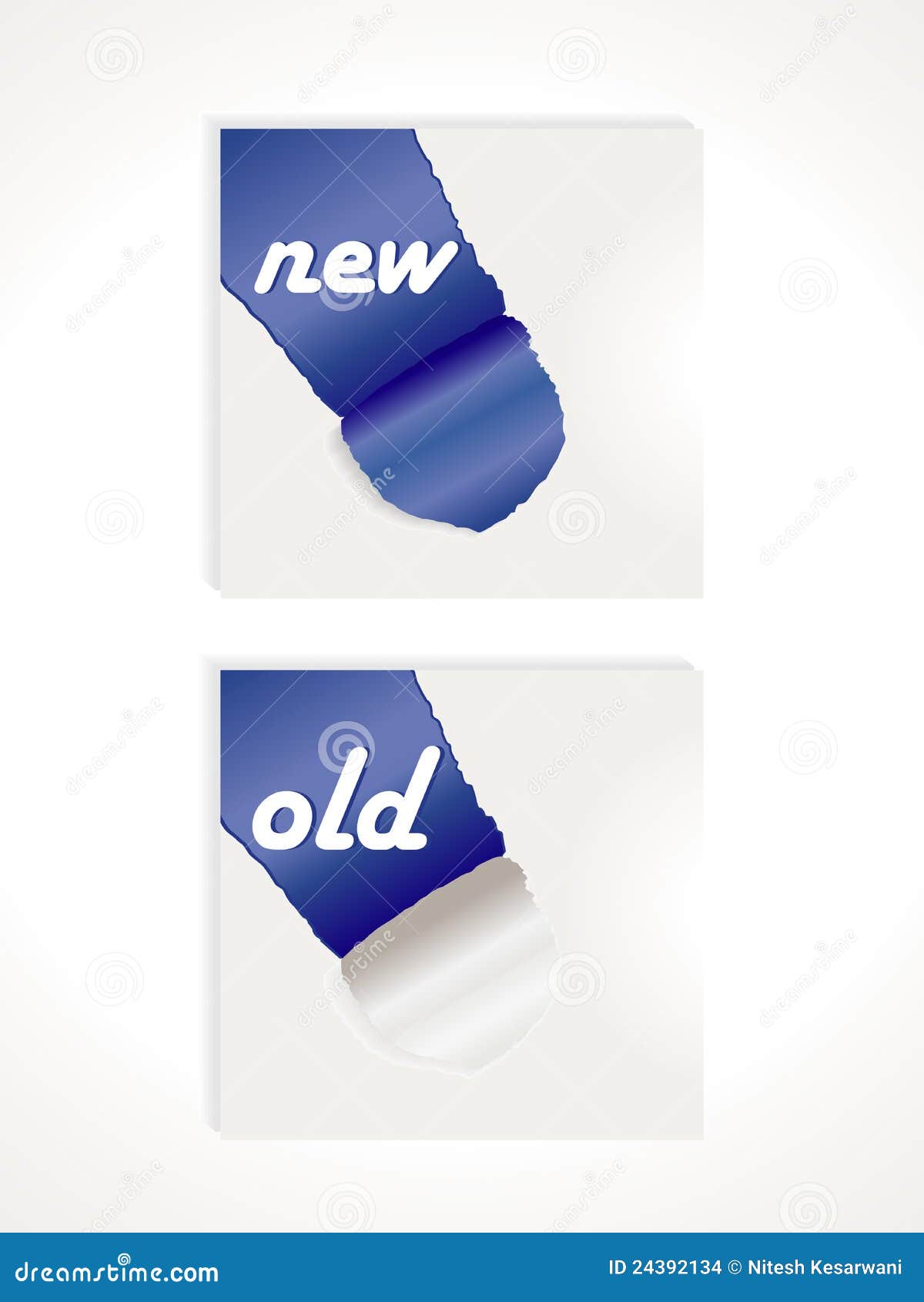 Teared Paper with Text, Isolated on White Stock Vector - Illustration ...