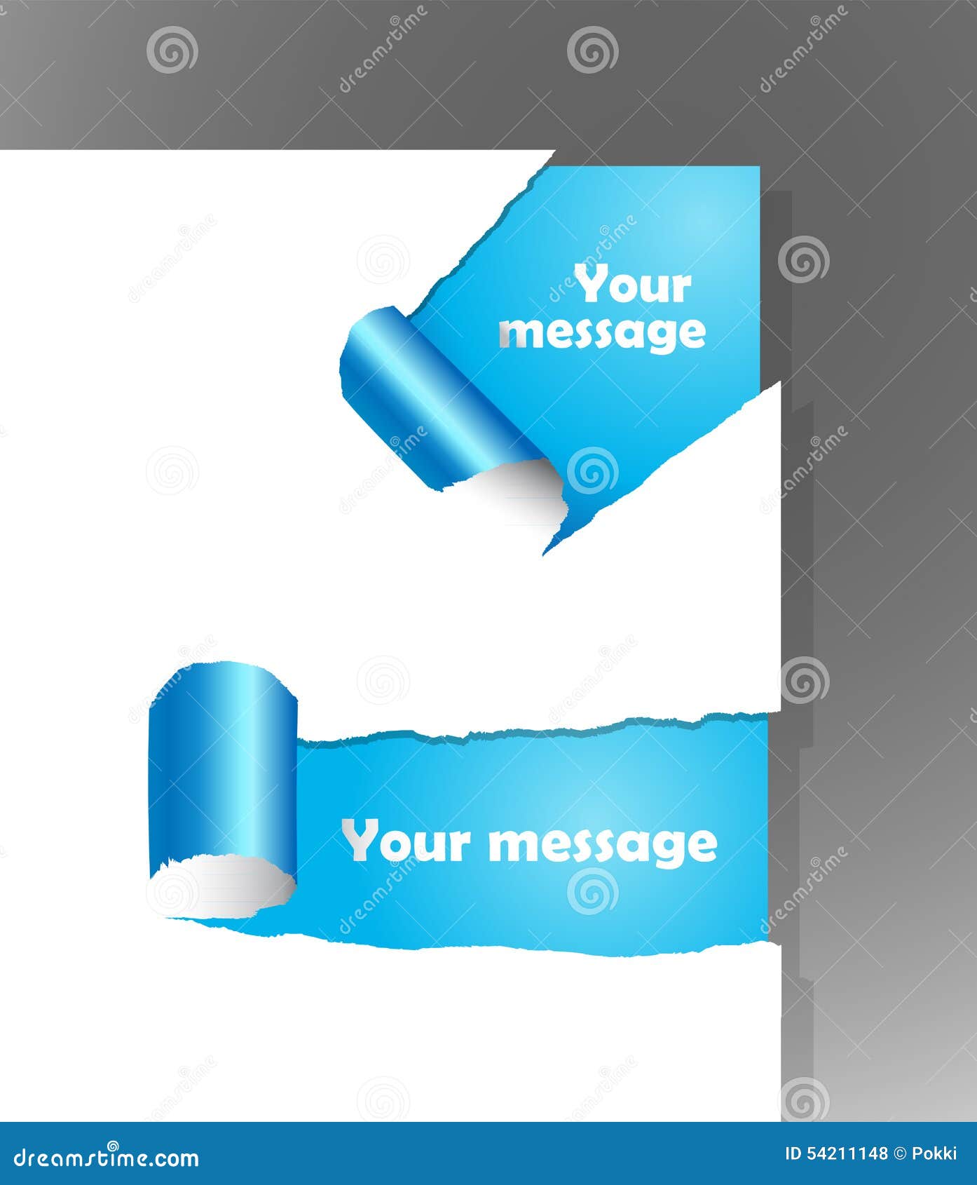 Teared paper with text. stock vector. Illustration of corner - 54211148