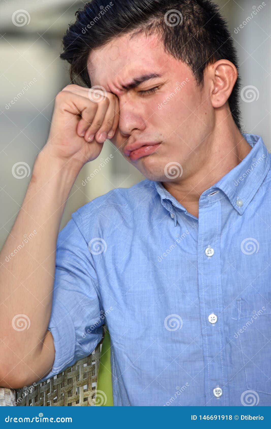 Tearful Young Asian Male Man Stock Photo - Image of weeping, tearful ...
