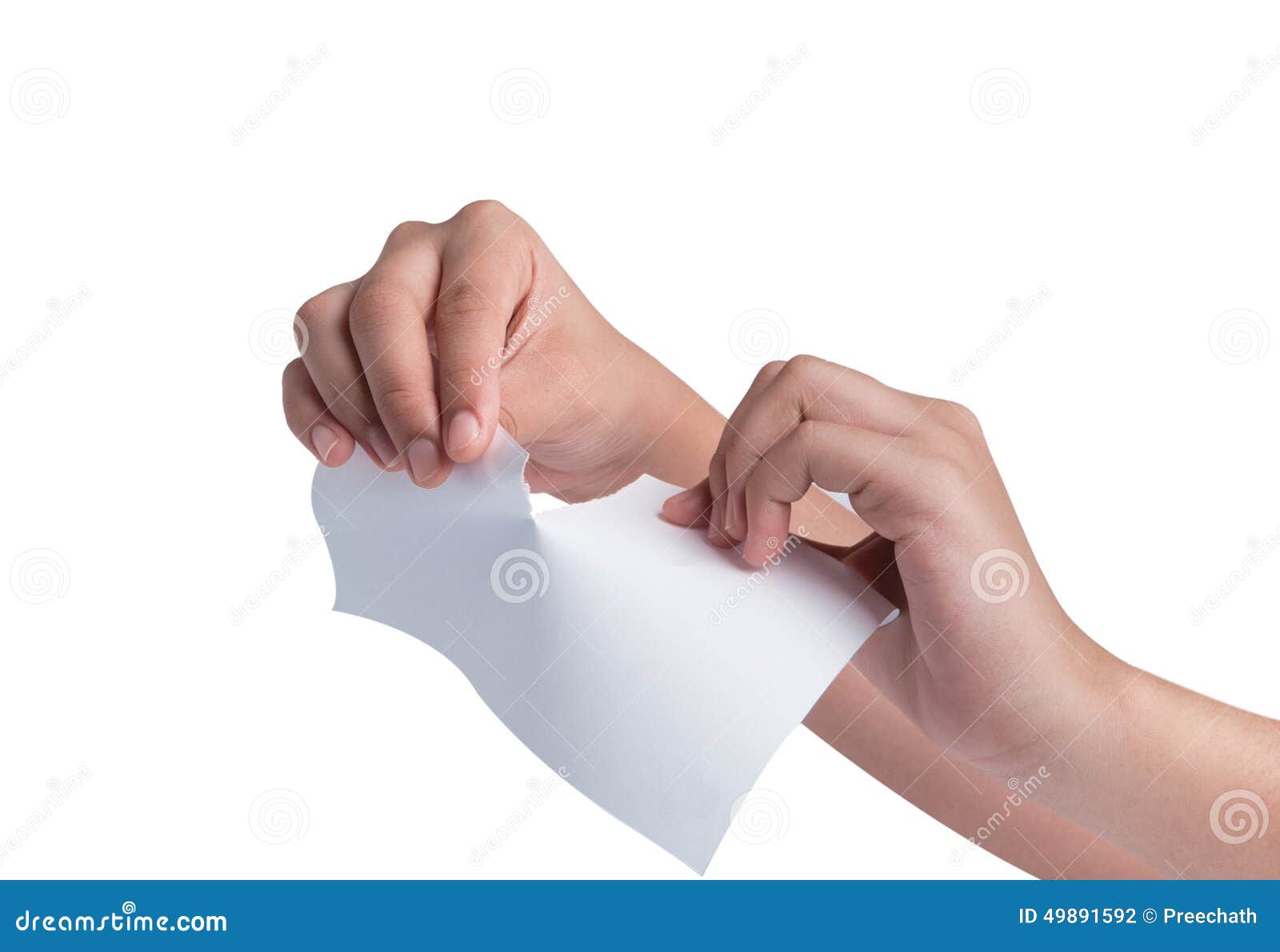 Tearing Paper Over White Background Stock Photo - Image of decisions ...