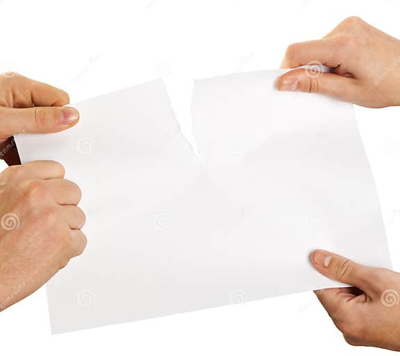 Tearing sheet of paper stock photo. Image of paperwork - 5146778