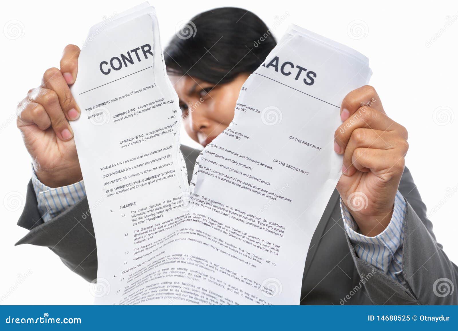 Tearing up the contacts stock image. Image of business - 14680525