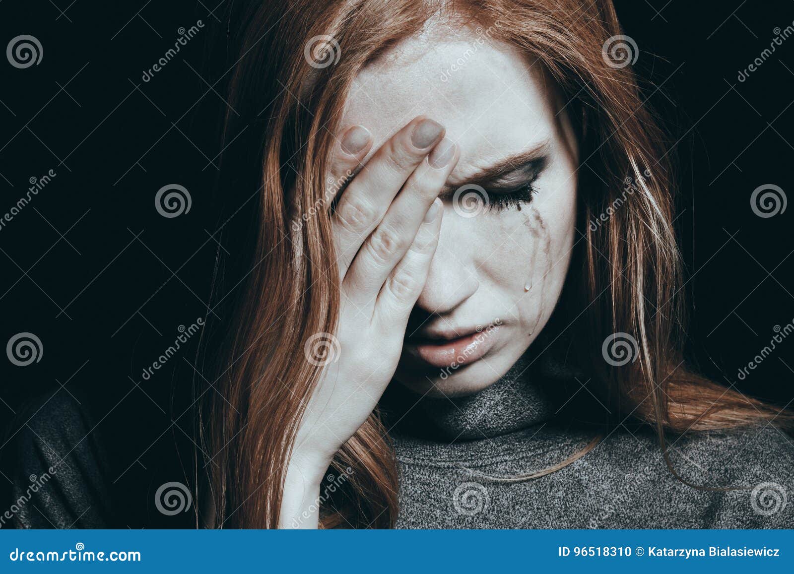 Tears Falling Down Girl`s Cheek Stock Photo - Image of innocent ...