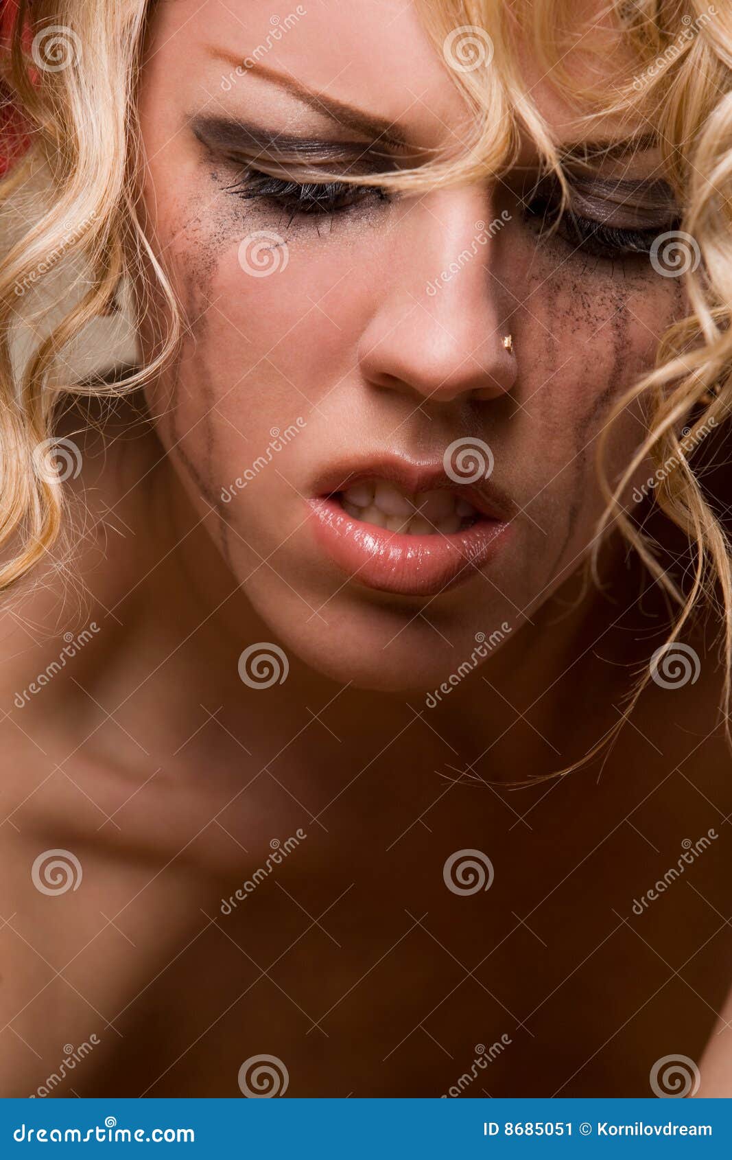 Tears traces stock image. Image of emotions, model, tear - 8685051