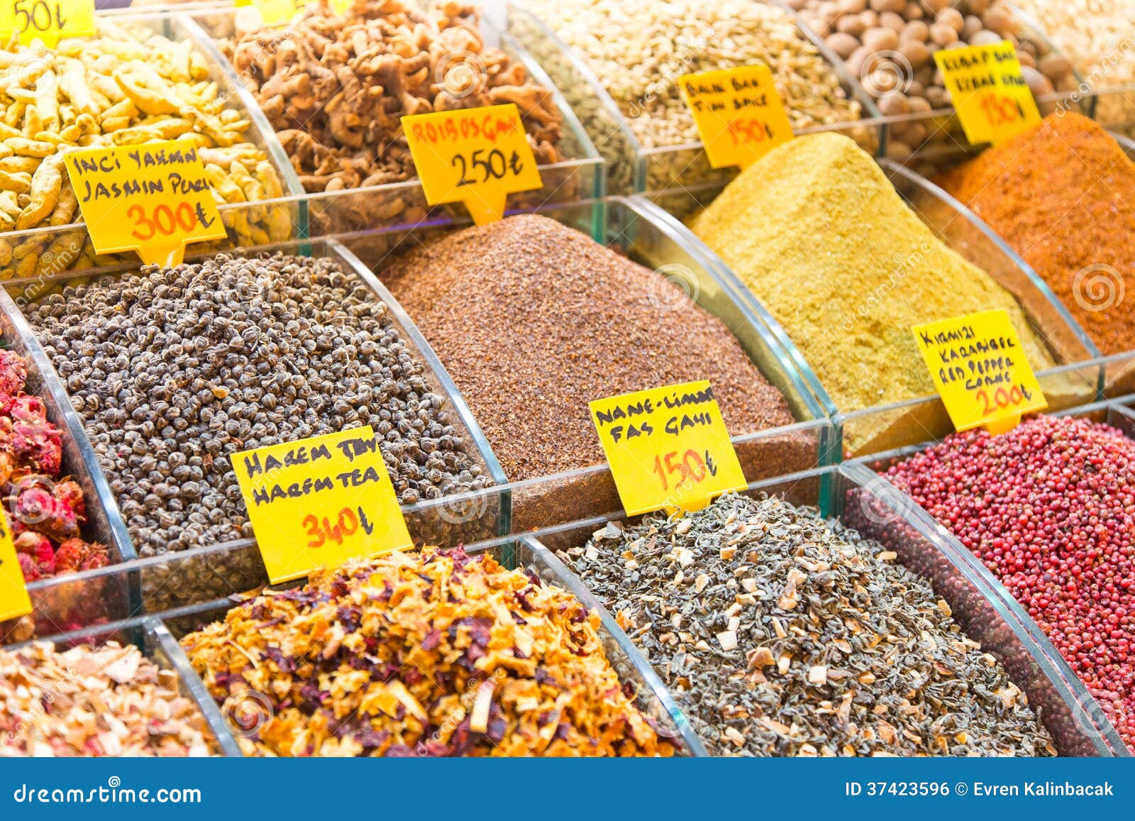 Teas and Spices stock photo. Image of misir, market, turkish - 37423596