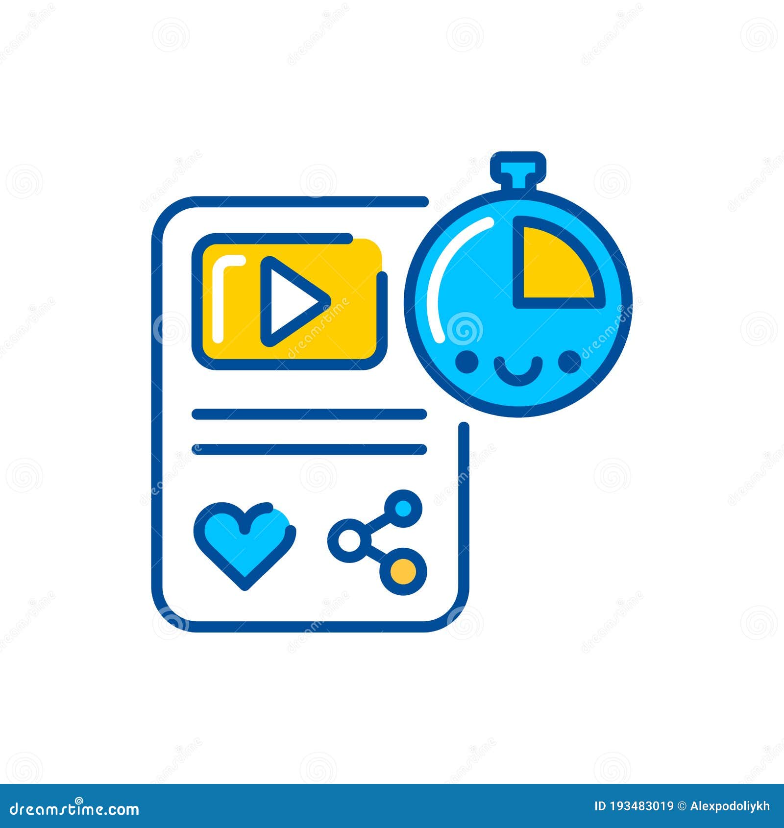 Teaser Video Color Icon. Custom Video Content. Sign for Web Page ...