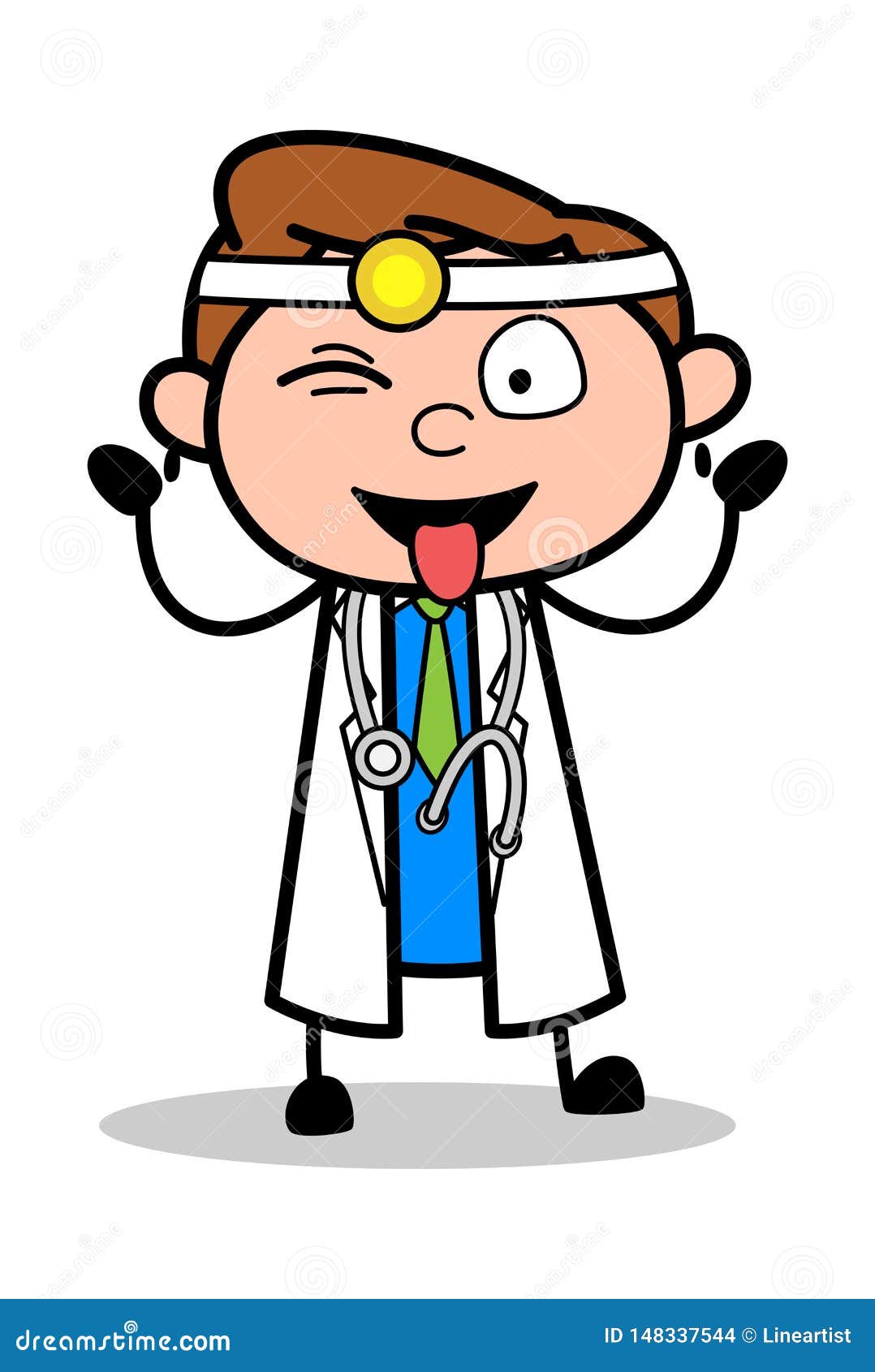 Teasing and Winking Eye - Professional Cartoon Doctor Vector ...