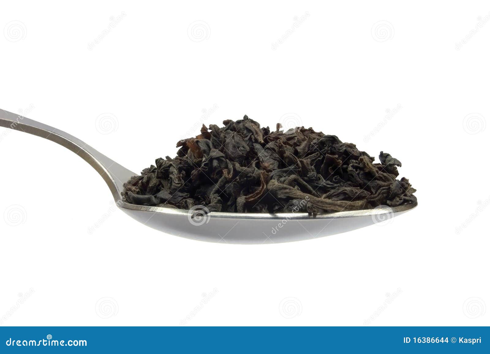 Teaspoon with Black Tea Leaf, Isolated Stock Photo - Image of english ...