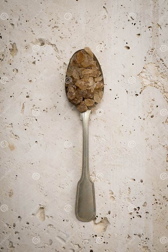 Teaspoon Filled with Sugar Crystals Stock Photo - Image of stone, line ...