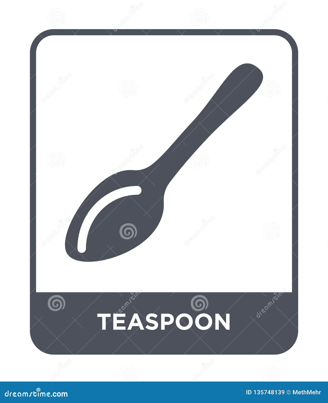 Teaspoon Icon in Trendy Design Style. Teaspoon Icon Isolated on White ...